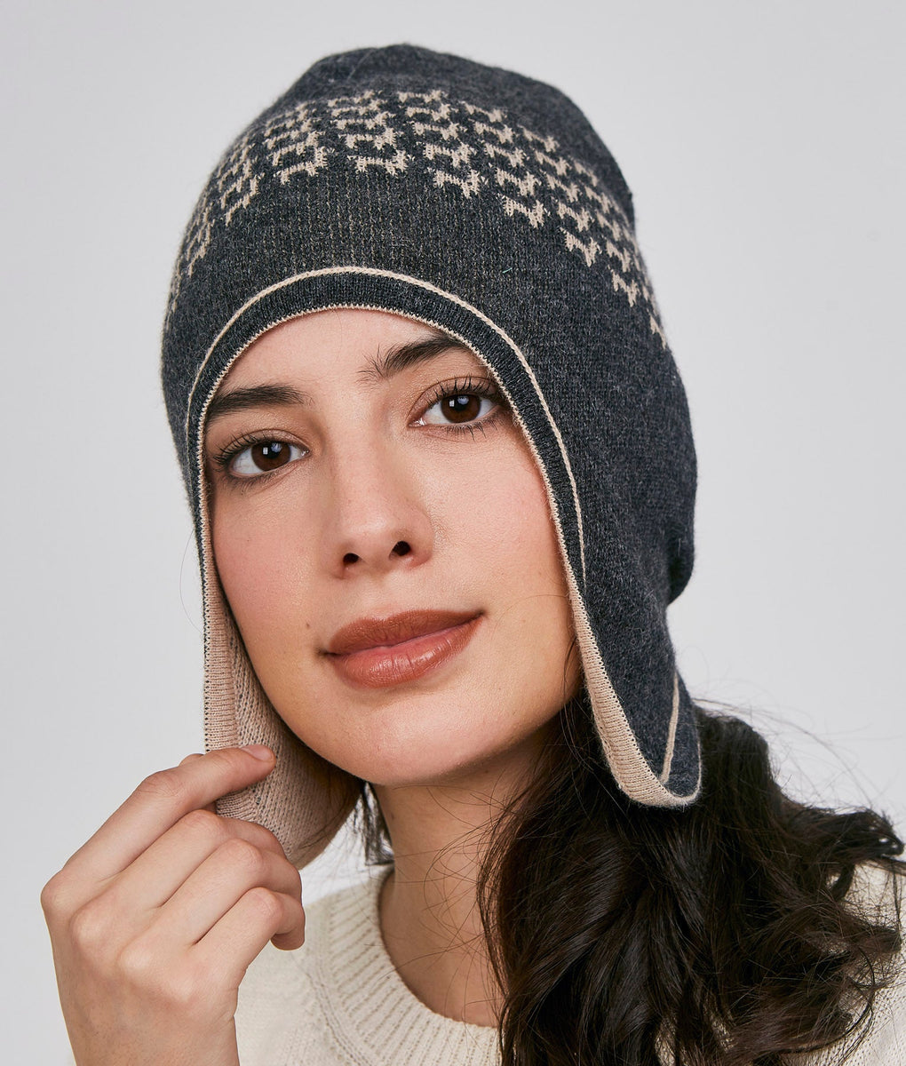 Heard Chullo Reversible - Sesame And Dark Gray – Patapampa USA